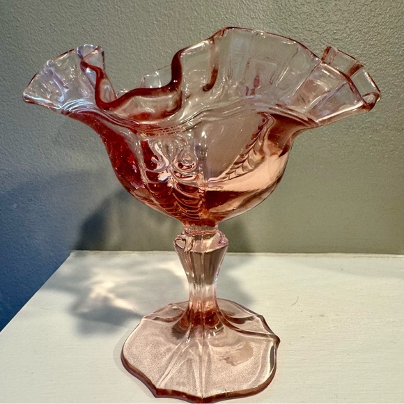 Fenton | Accents | Vintage Fenton Colonial Pink Compote Candy Dish ...